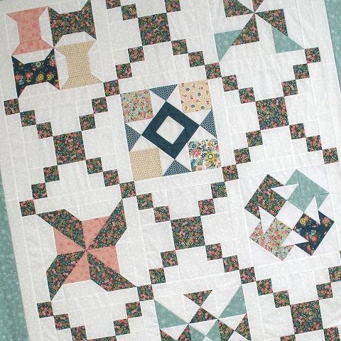 Create a 15-Block Sampler Quilt with Easy Chain Block Alternating Layo – fabric-406
